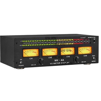 Four Analog VU Meter+Sound Level Indicator DB Panel Pro Audio Spectrum ...