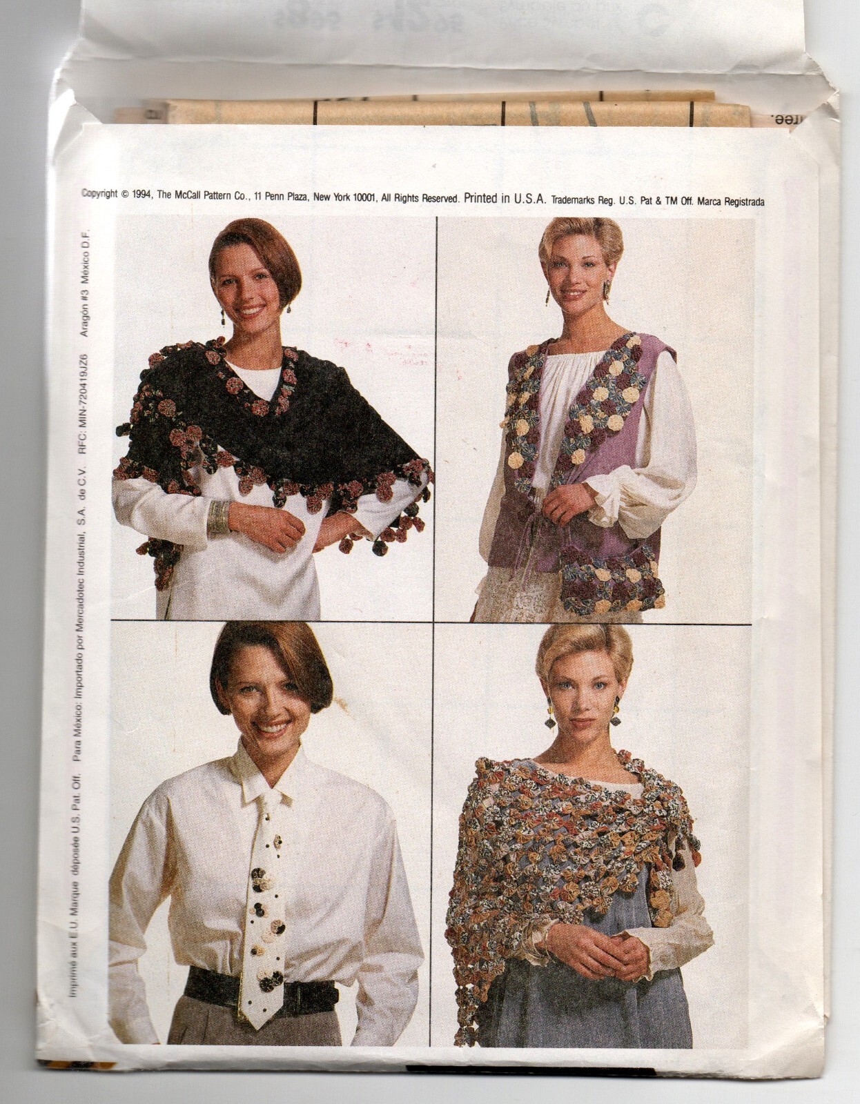 MCCALLS FASHION ACCESSORIES UNCUT SEWING PATTERN 7289 YO YO QUILT ...