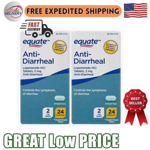 Equate Anti-Diarrheal HCI 2mg 24 Count (2 PACKS) | eBay