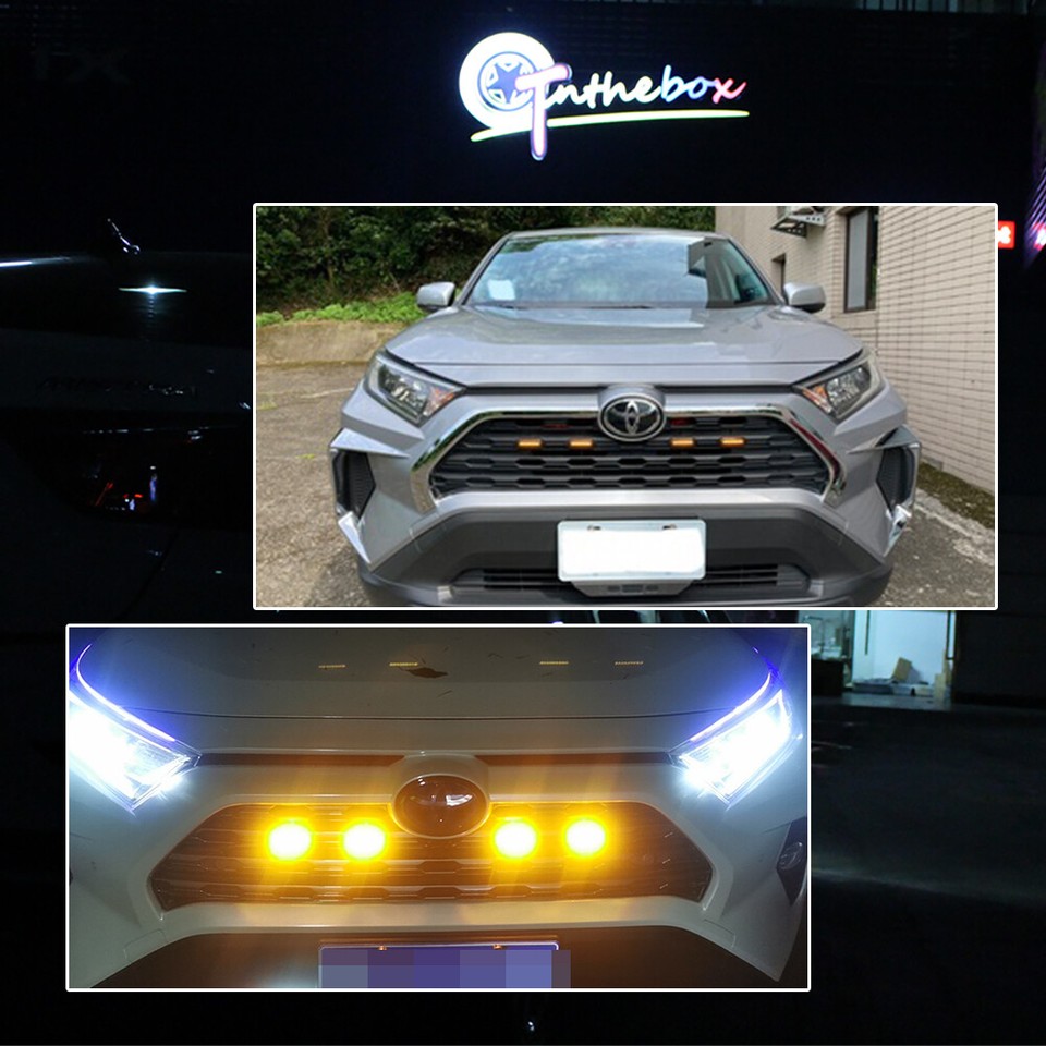 AMBER LENS AMBER LED RAPTOR-STYLE FRONT GRILLE LIGHTS FOR 2019 & UP ...
