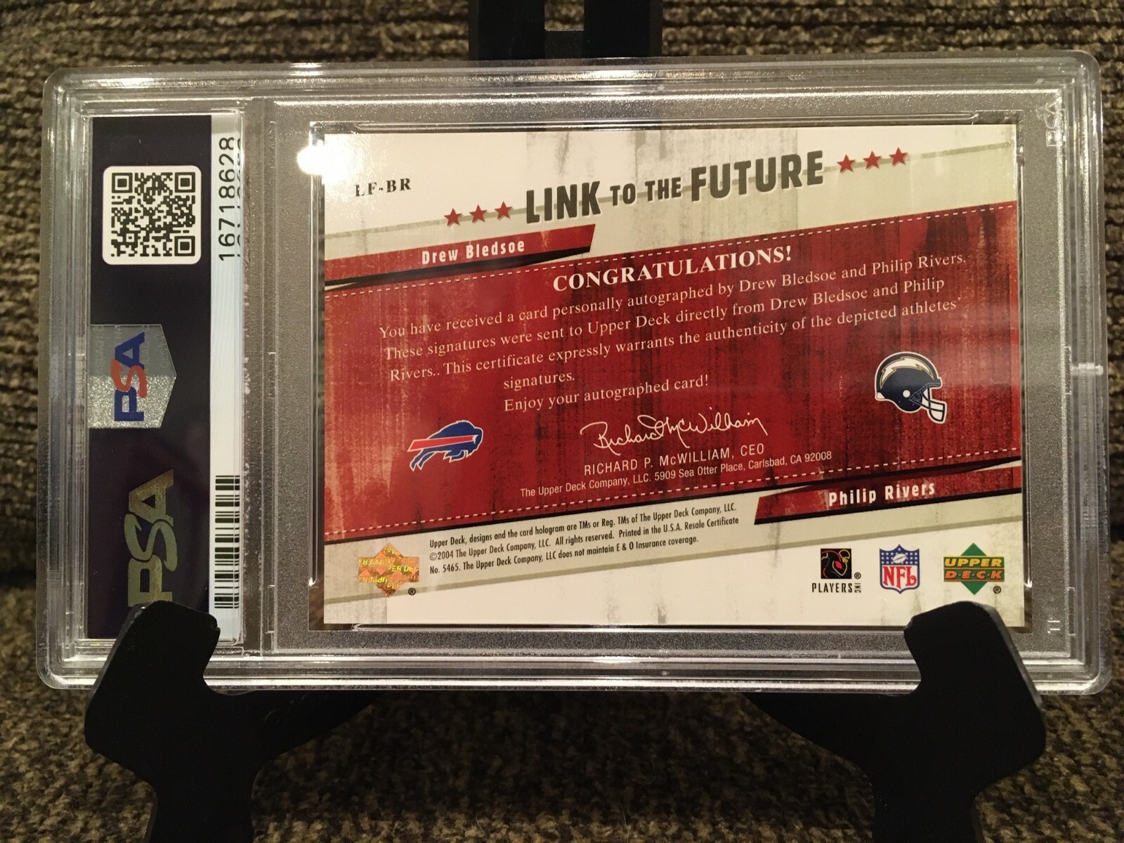 2004 UD Legends Philip Rivers / Drew Bledsoe Dual Auto /25 Graded PSA 9 ...