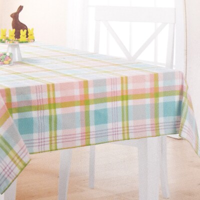 Fabric Tablecloth Spring Easter Plaid 60x84 | eBay