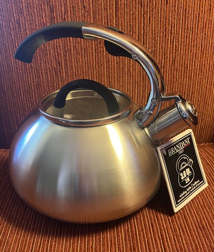 Brandani Italy Whistling Tea Kettle 3qt. Black Soft Touch Handle ...
