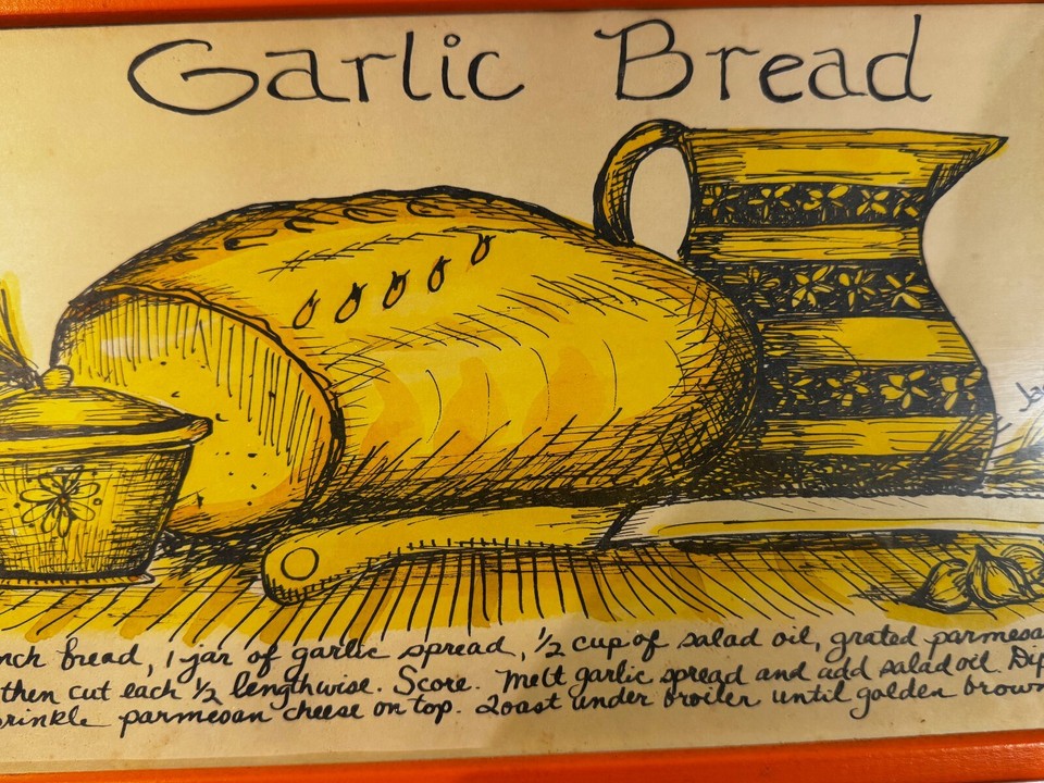 2 VTG 60S GARLIC BREAD RECIPE & SHEPHERD'S PIE BY Jacque +juicer, tray ...