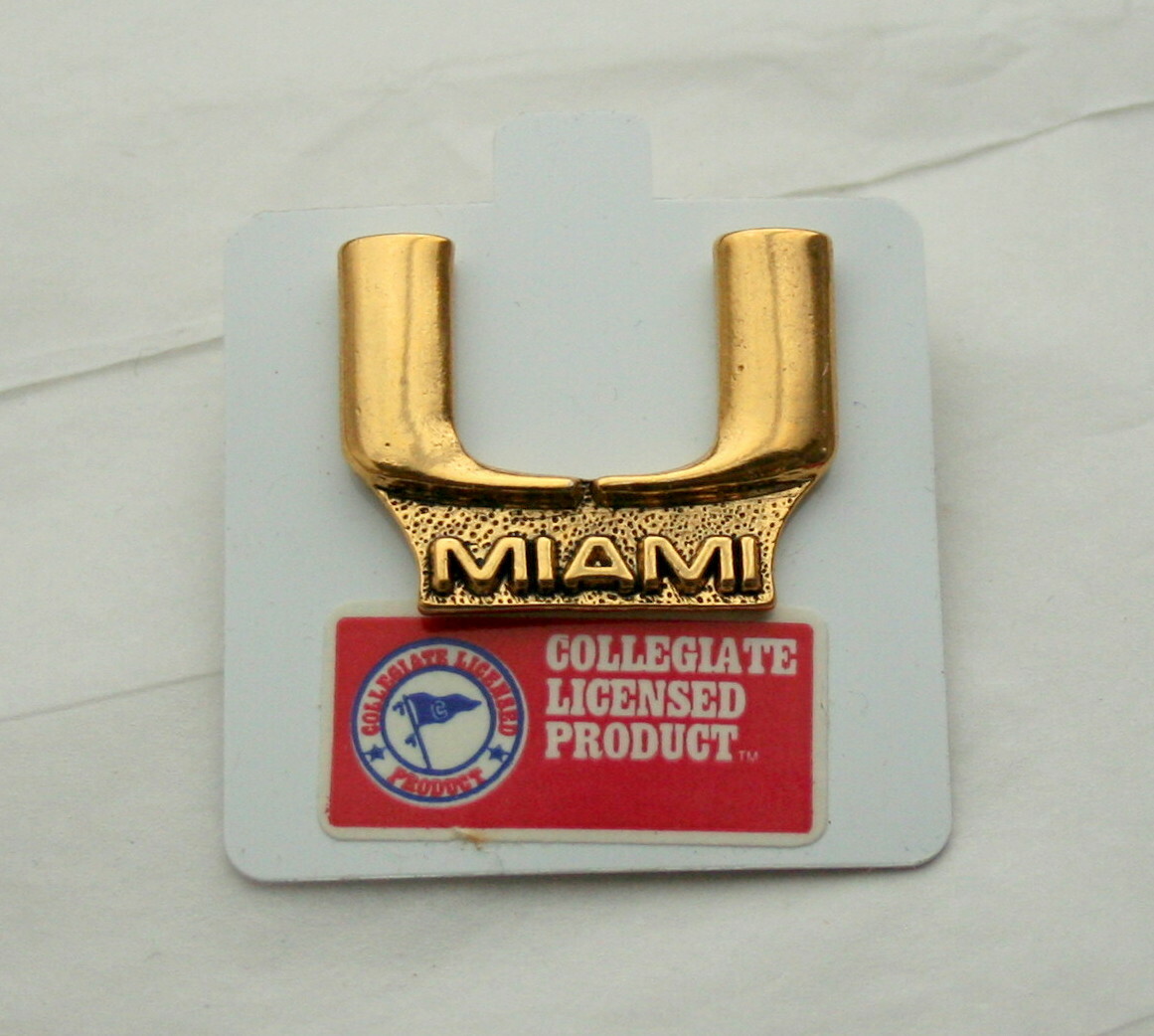Vintage 1980s University Of Miami Huricanes Football Team Lapel Hat Pin ...