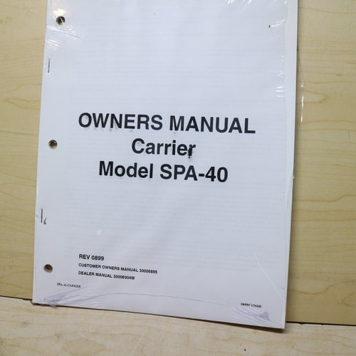 CTR SPA-40 carrier Owner Operator Maintenance Manual log operation guide book | eBay