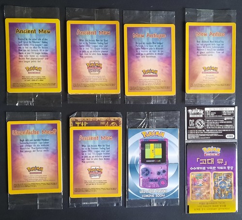 Ancient mew promo scellé de 8 pays, lot ultra rare ,mew antique, mew ...