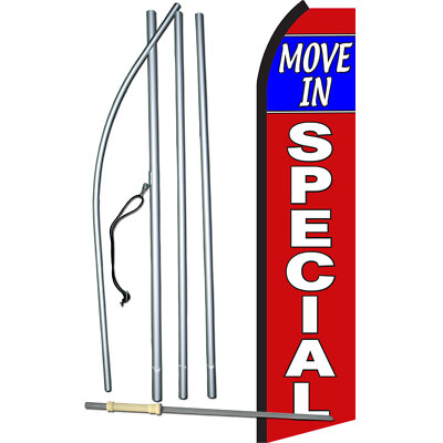 Move In Special Flag with Flag Pole and Spike | eBay