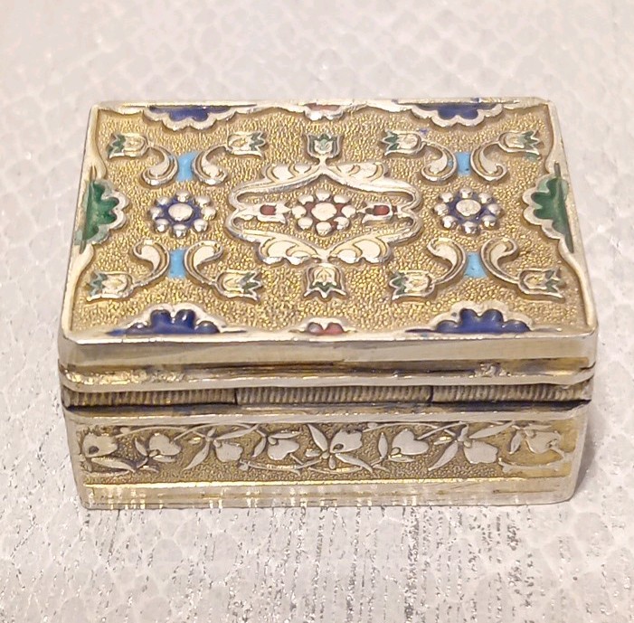 Solid Silver and Enamel Russian Pill Box, Great Quality, Hallmarked. | eBay