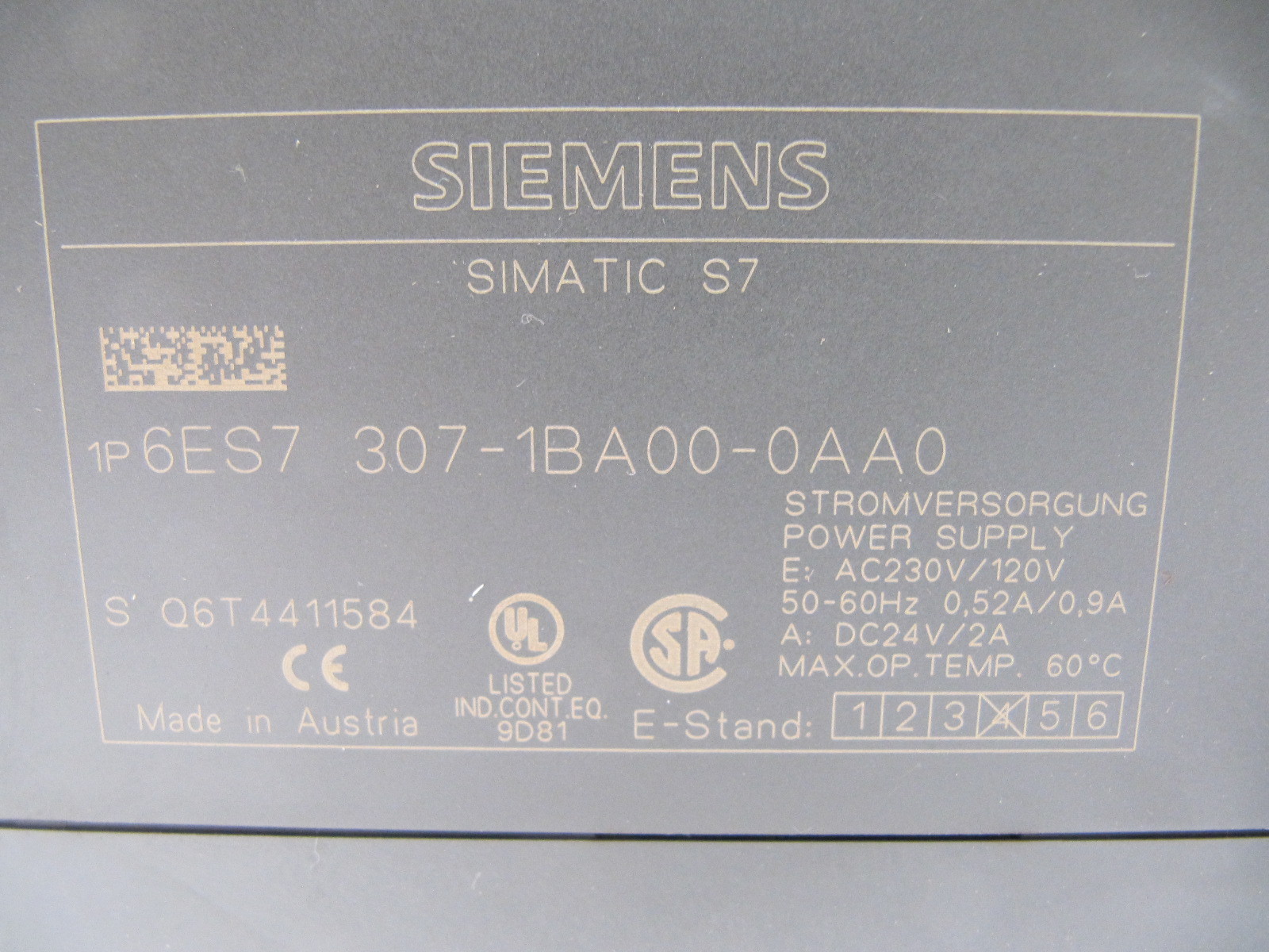 Siemens Simatic S7-300 PLC Power Supply PS307 2A 6ES7 307-1BA00-0AA0 | eBay
