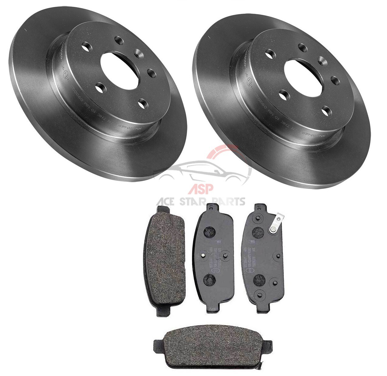 VAUXHALL ASTRA J REAR BRAKE DISCS AND PADS 1.4 1.6 PETROL 268MM 2010 TO ...