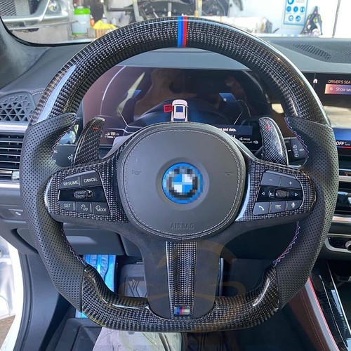 Customized Real Carbon Fiber M Stripe Steering Wheel For Bmw G20 G28 ...