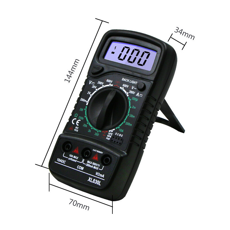 AC/DC Ammeter Voltmeter Ohm Voltage Tester Meter Digital Multimeter ...