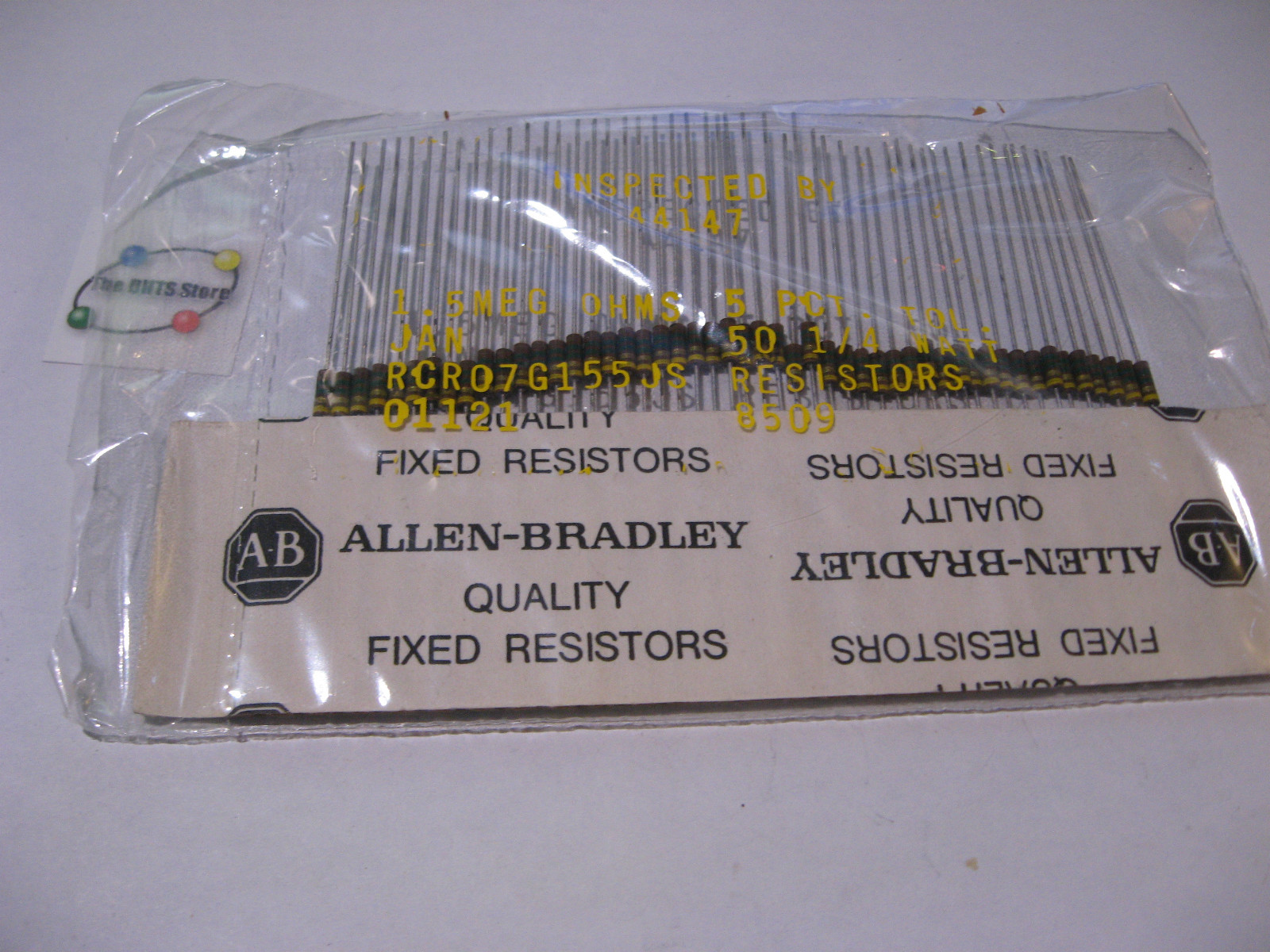 50 Pack Allen-Bradley Resistor 1.5 MegOhm 1/4W 5% RCR07G155JS Carbon ...