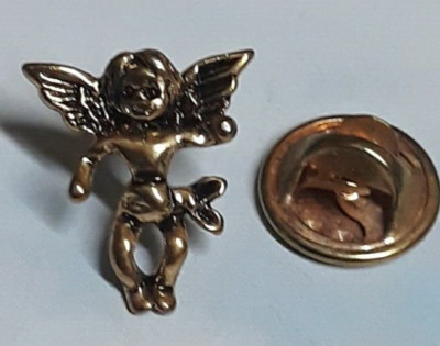 Small Gold Tone Guardian Angel Lapel Pin | eBay