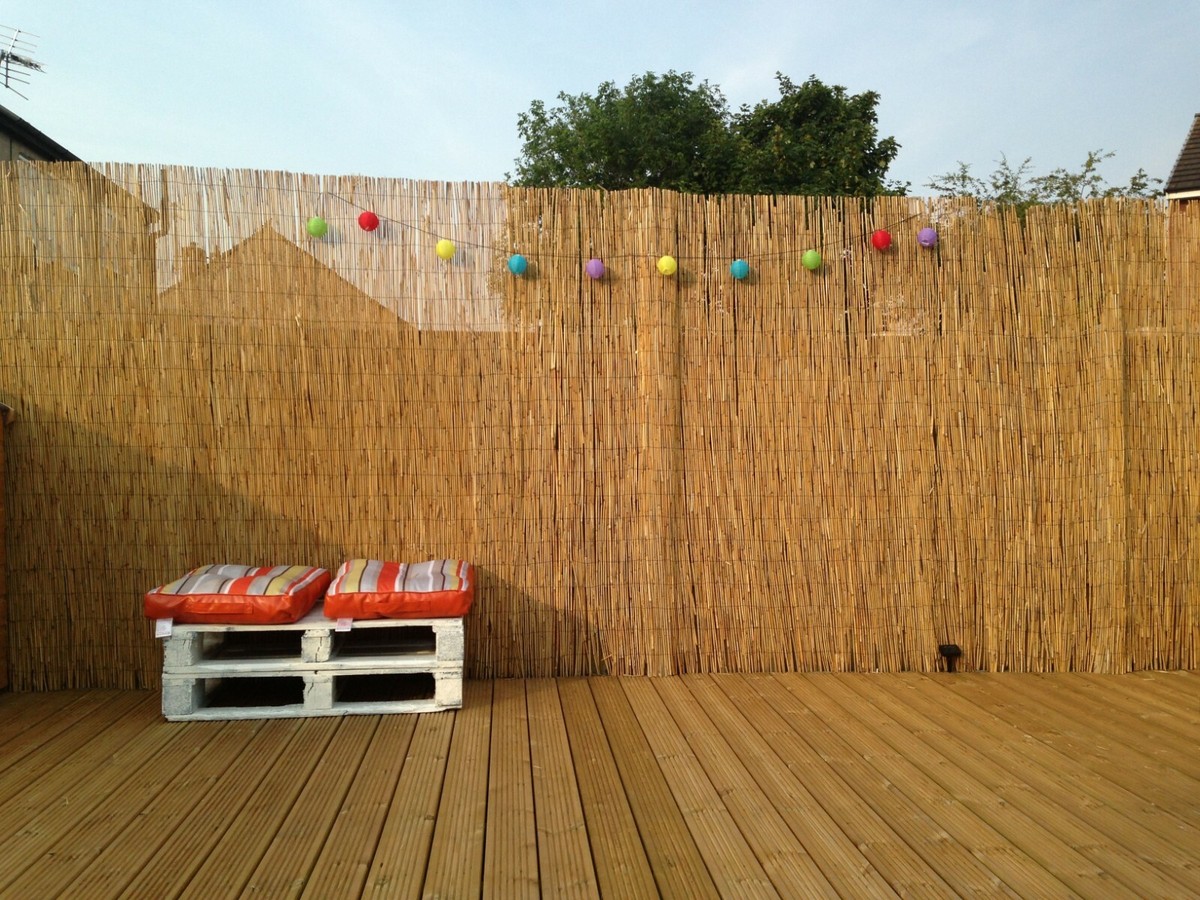 Bamboo Reed Garden Fence Split Bamboo Garden Fence Screening: Natural