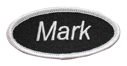 Mark Name Tag Embroidered Iron On Patch - Uniform Fuzzy Dude 127-I | eBay