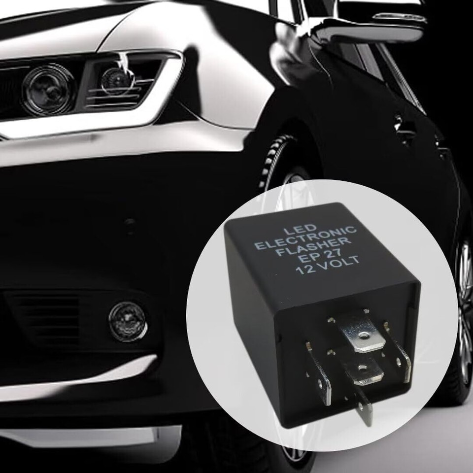 12V LED Flasher Relay Fits 5-Pin for EP27 FL27 LED Turn Signal Lamps ...