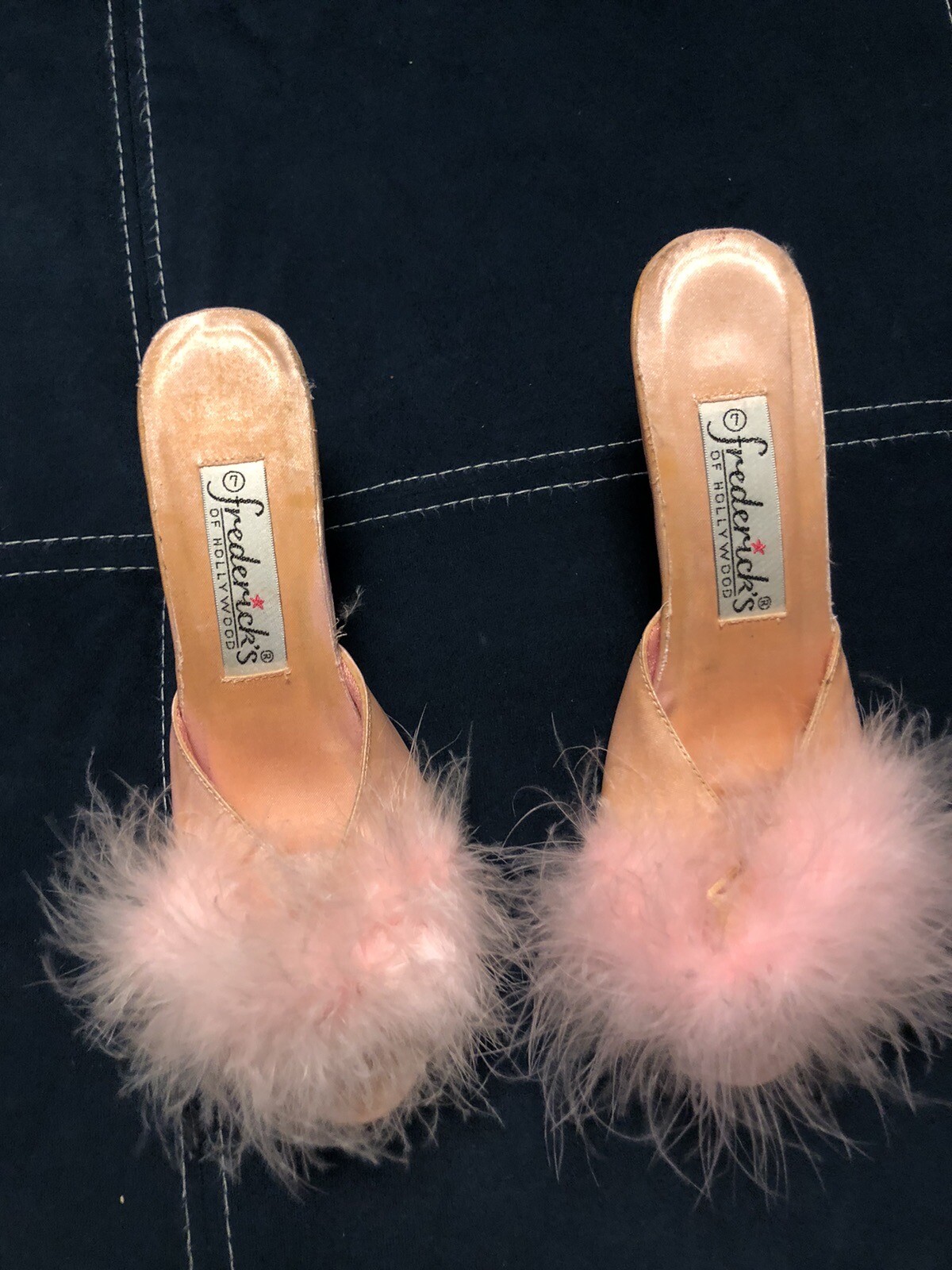 Frederick's of Hollywood Maribou feather mules woman … - Gem