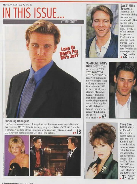 Soap Opera Update Magazine November 10 1998 for sale online | eBay