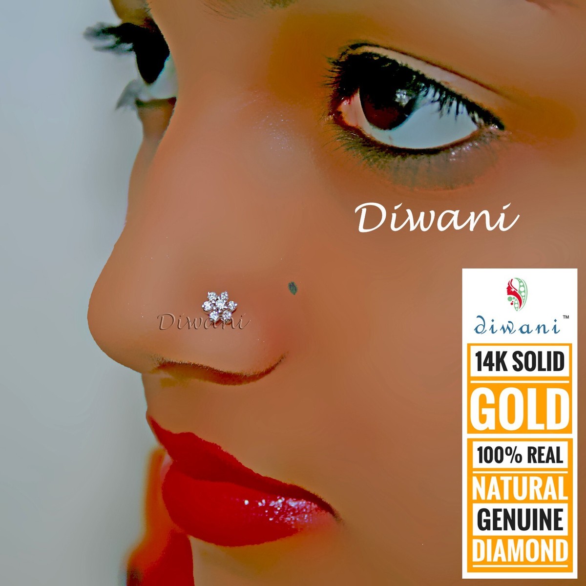 Lip Piercing Stud Diamond