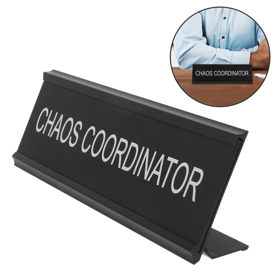 Funny Desk Plate Chaos Coordinator Office Sign Plaque Aluminum Letter ...