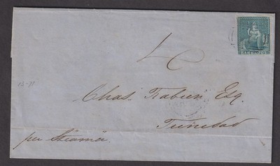 Barbados 1857 folded Shipcover to Trinidad | eBay