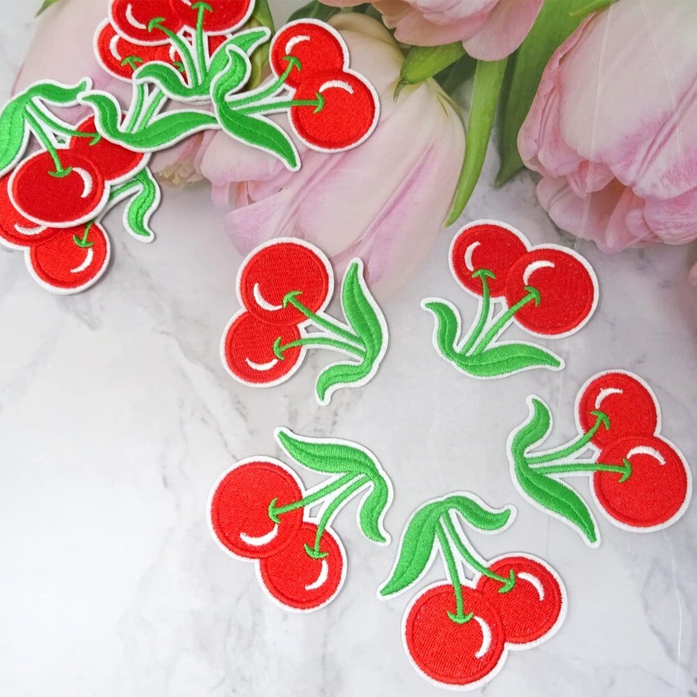 20 Pieces Red Cute Cherry Patches Cute Fruit Sew on/Iron on Patches Girls | eBay