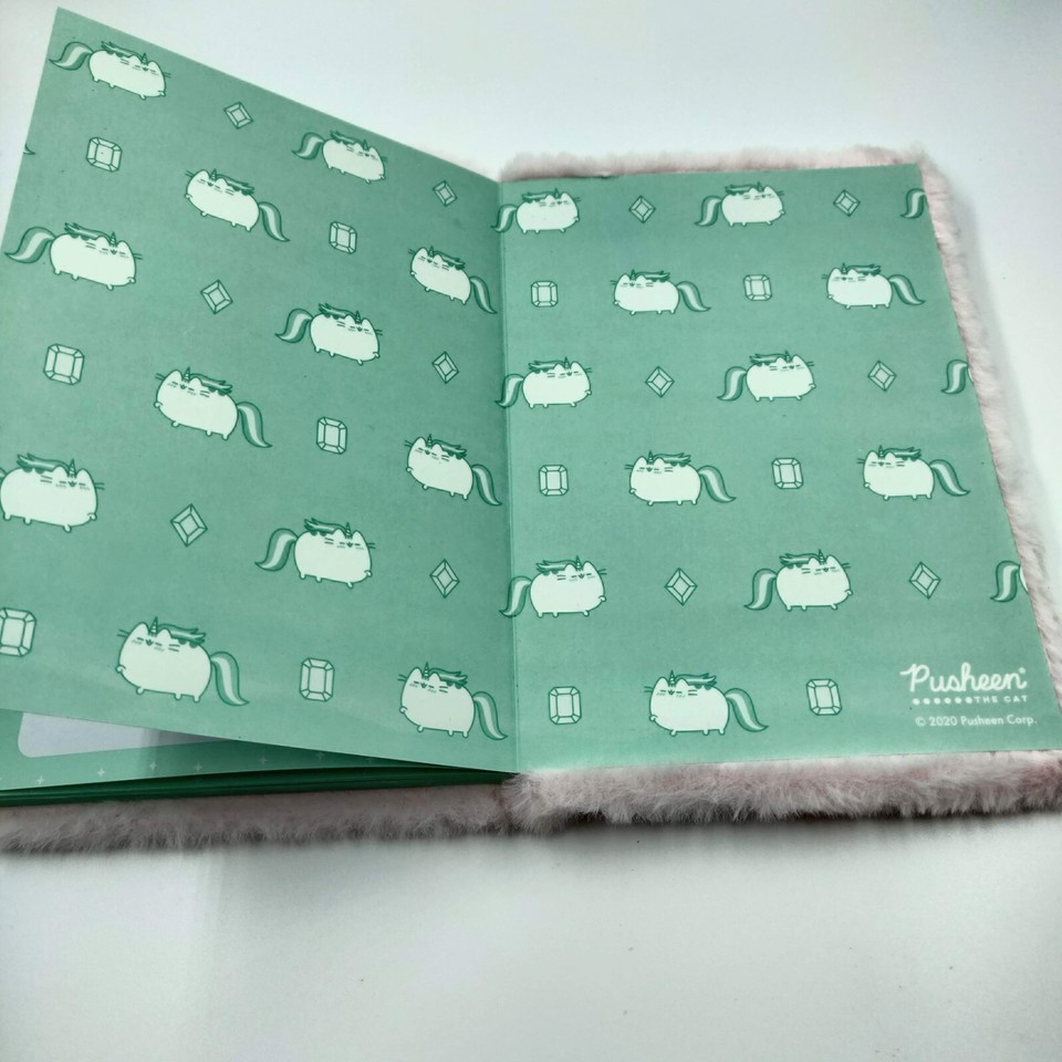Pusheen The Cat Girls 2020 Pink Fuzzy Plush Writing Notebook Journal ...