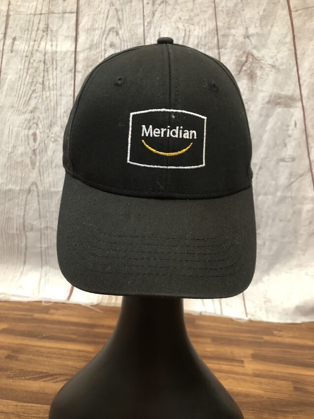 Black Baseball Cap - MERIDIAN - Adjustable 100% Cotton One Size | eBay