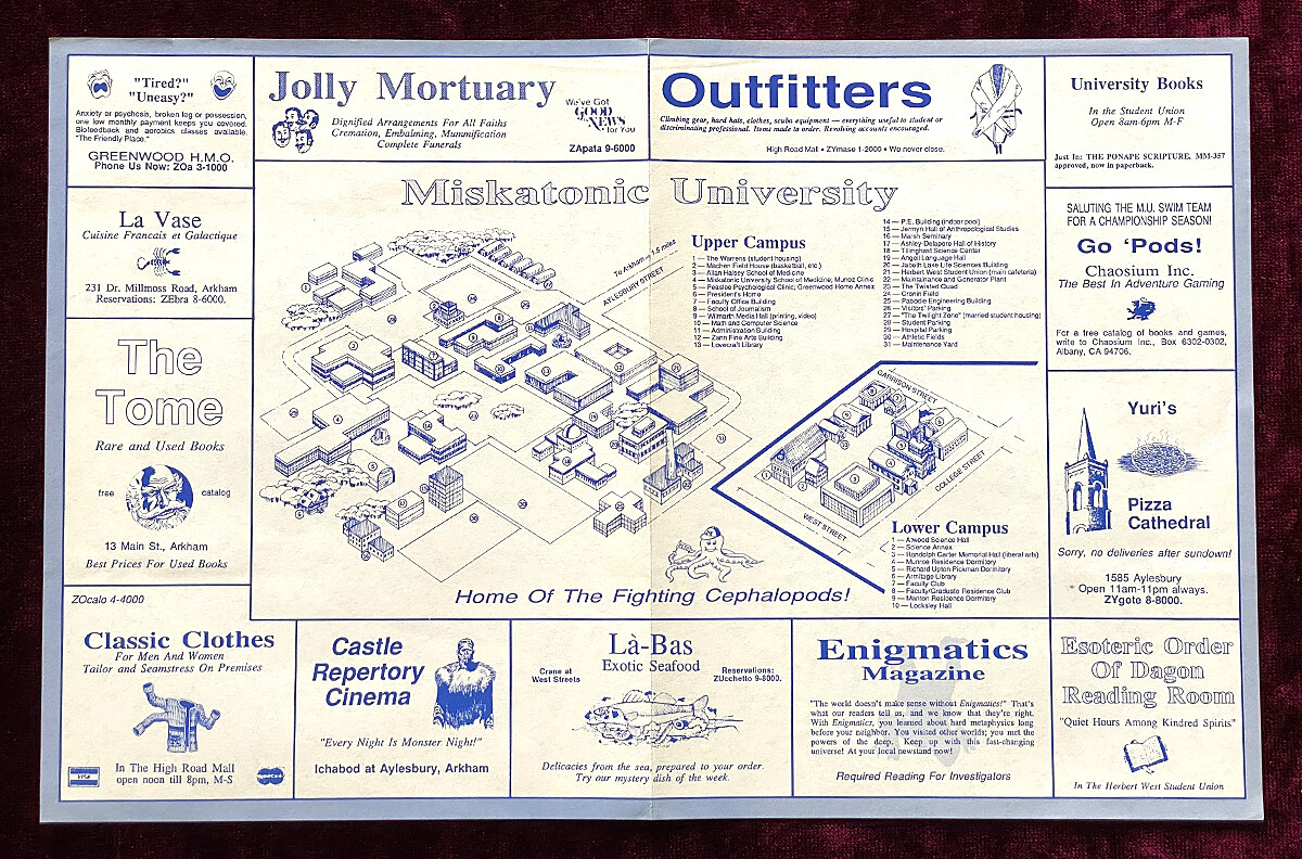 MISKATONIC U. GRADUATE KIT COMPLETE - Call of Cthilhu RPG Chaosium Inc ...