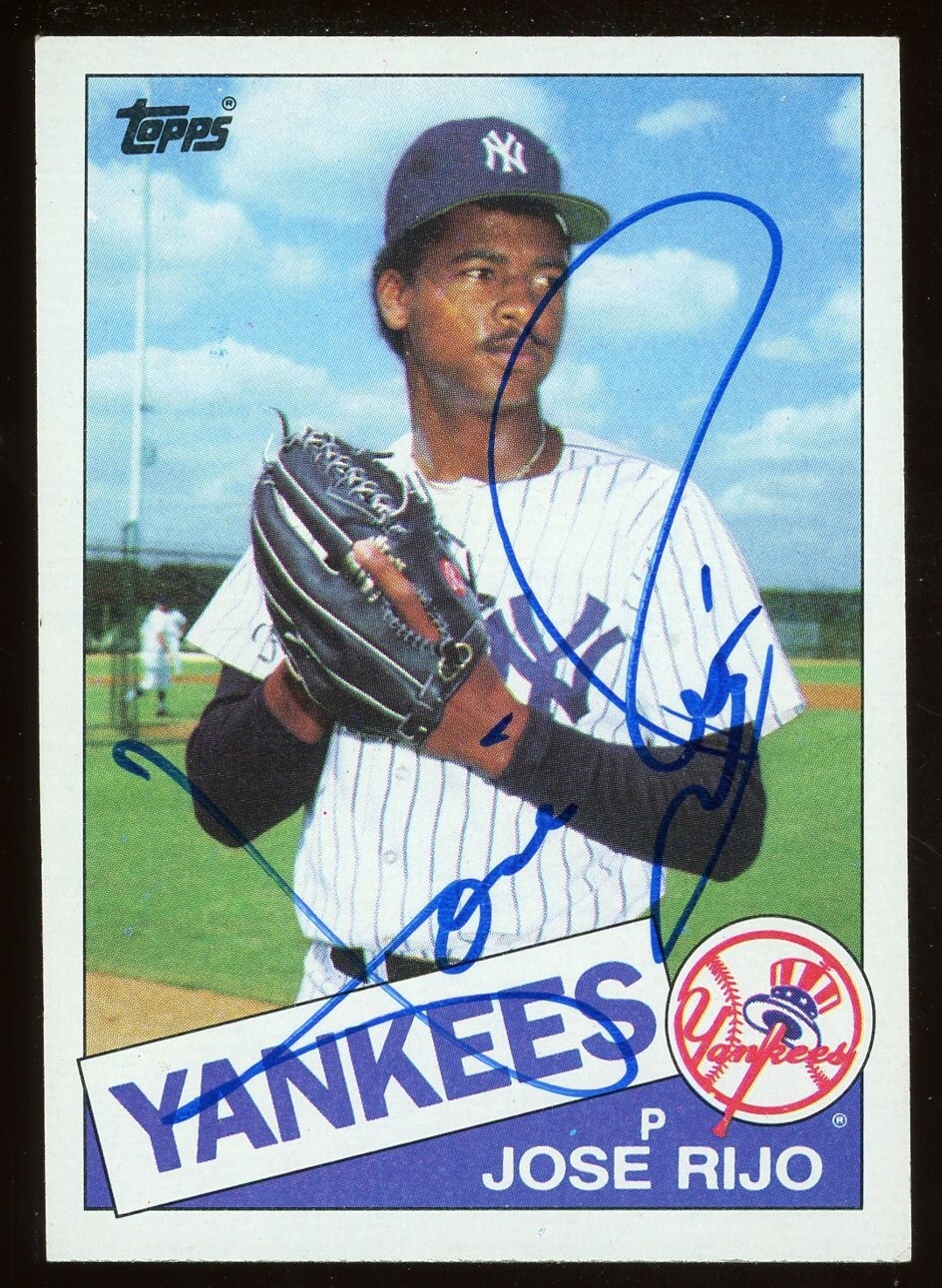 1985 Topps JOSE RIJO Signed Card autograph AUTO YANKEES RC REDS WORLD ...
