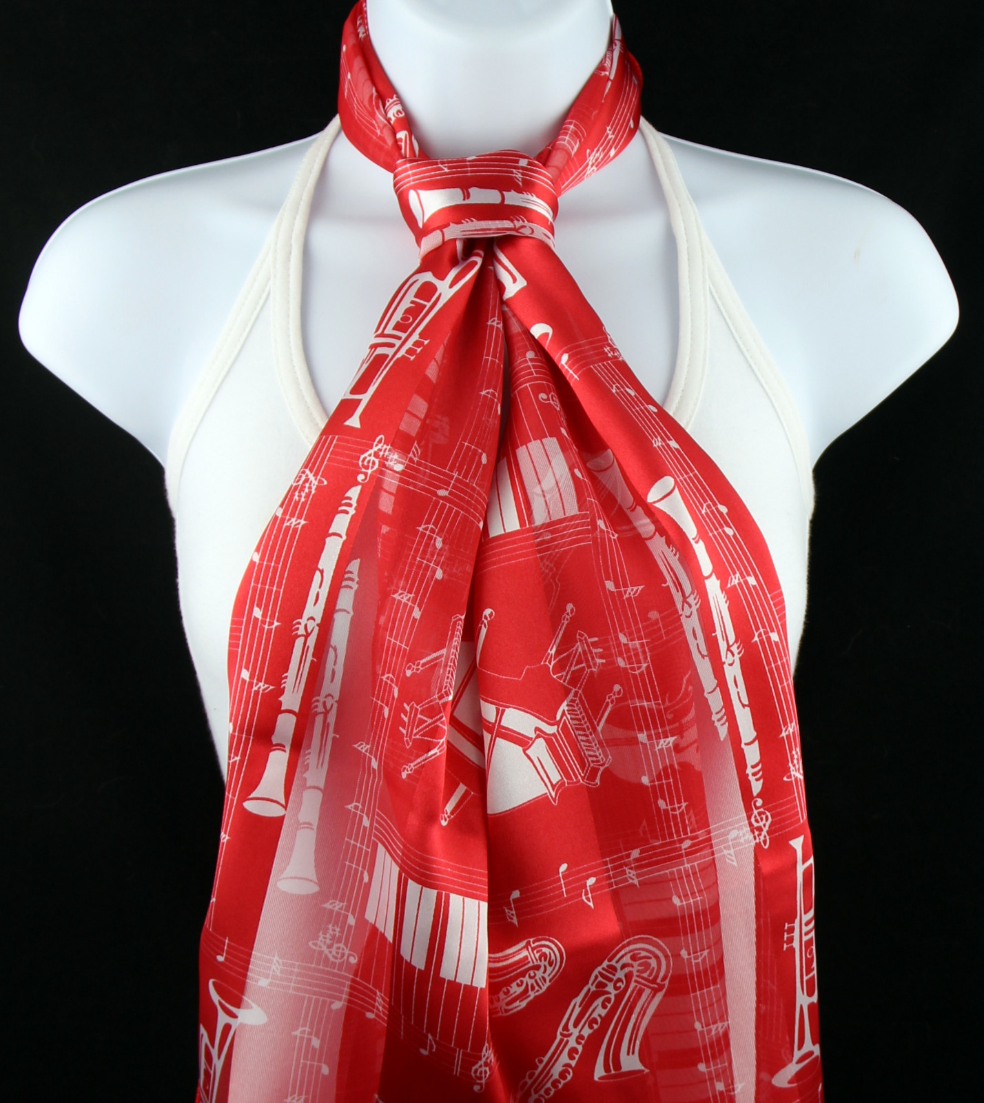 Musical Instruments Women's Scarf Musician Fashion Scarfs Music Red ...