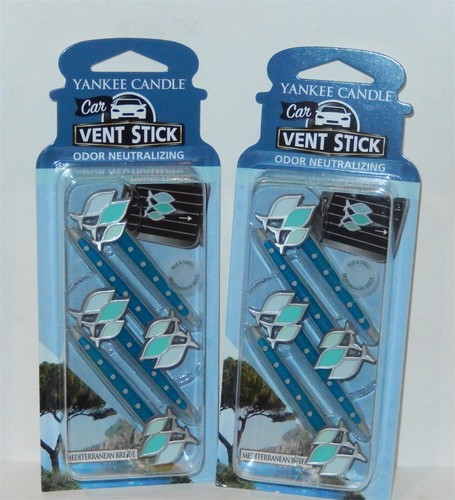 YANKEE CANDLE MEDITERRANEAN BREEZE FISH DESIGN VENT STICKS 2 PACKS = 8 ...