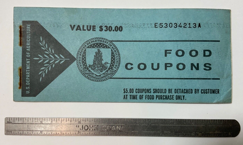 Full $30 Book USDA Series 1973 Food Coupons Unused Booklet of 6x $5 ...