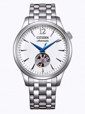 Classic Citizen Open Heart 1 9/16in Stainless Automatic Men's Watch ...