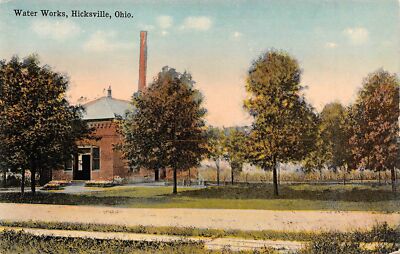 HICKSVILLE Ohio postcard US USA Defiance County Water Works building ...