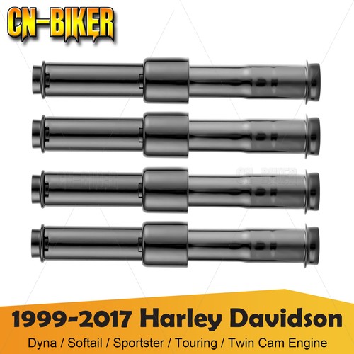 Gloss Black Pushrod Tube Cover Kit For Harley 1999-2017 Dyna Softail ...
