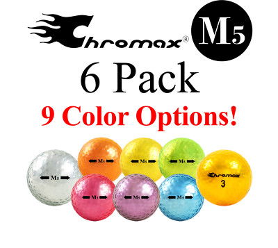 6 Pack Chromax High Visibility Colored Golf Balls – M5 Metallic ...