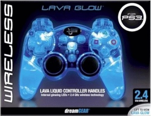 dreamGEAR Lava Glow Wireless PS3 Gaming Controller BLUE Playstation 3 ...