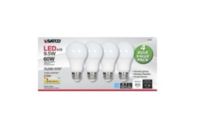 Satco S39597 9.5W A19 LED 5000K 1 - 4PK | eBay