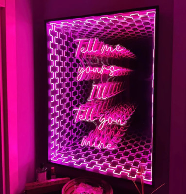 Infinity Mirror logo,Personalized Mirror Wall Decor,Custom Infinity ...