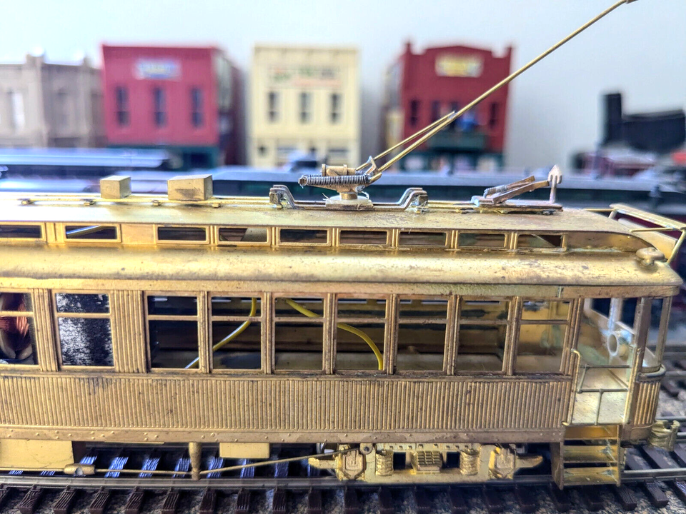 L@@K! HO BRASS POWERED TROLLEY OR TRACTION STREET CAR *RUNS WELL *SUPER ...