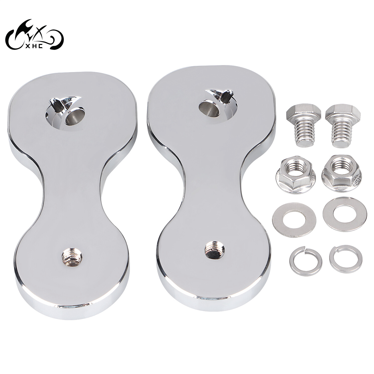 Chrome Rearview Mirror Bracket Adapter For Harley Touring Batwing FLHT ...