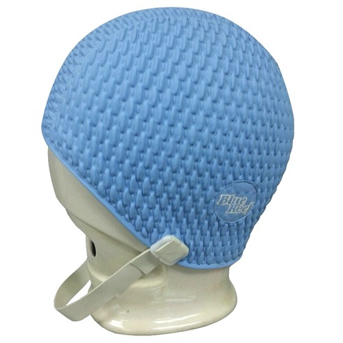 BLUE REEF Bubble Plain Ladies Classic Chic Chin Strap Swim Cap Swimming ...