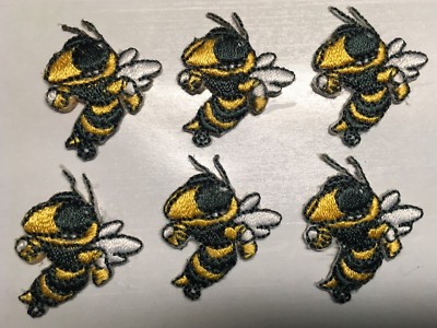 georgia tech patch GA yellow jacket bee patches iron on 1" x 1" lot of ...