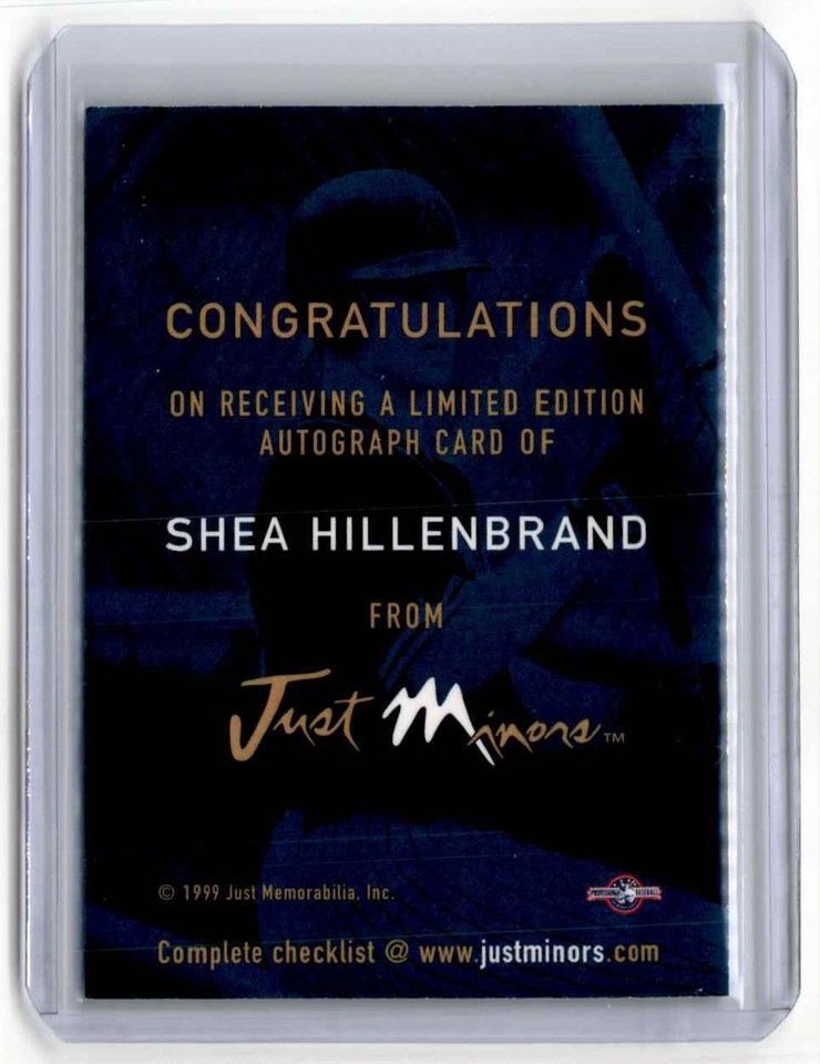 1999 Just Minors Autographs Shea Hillenbrand Auto Trenton Thunder #NNO ...
