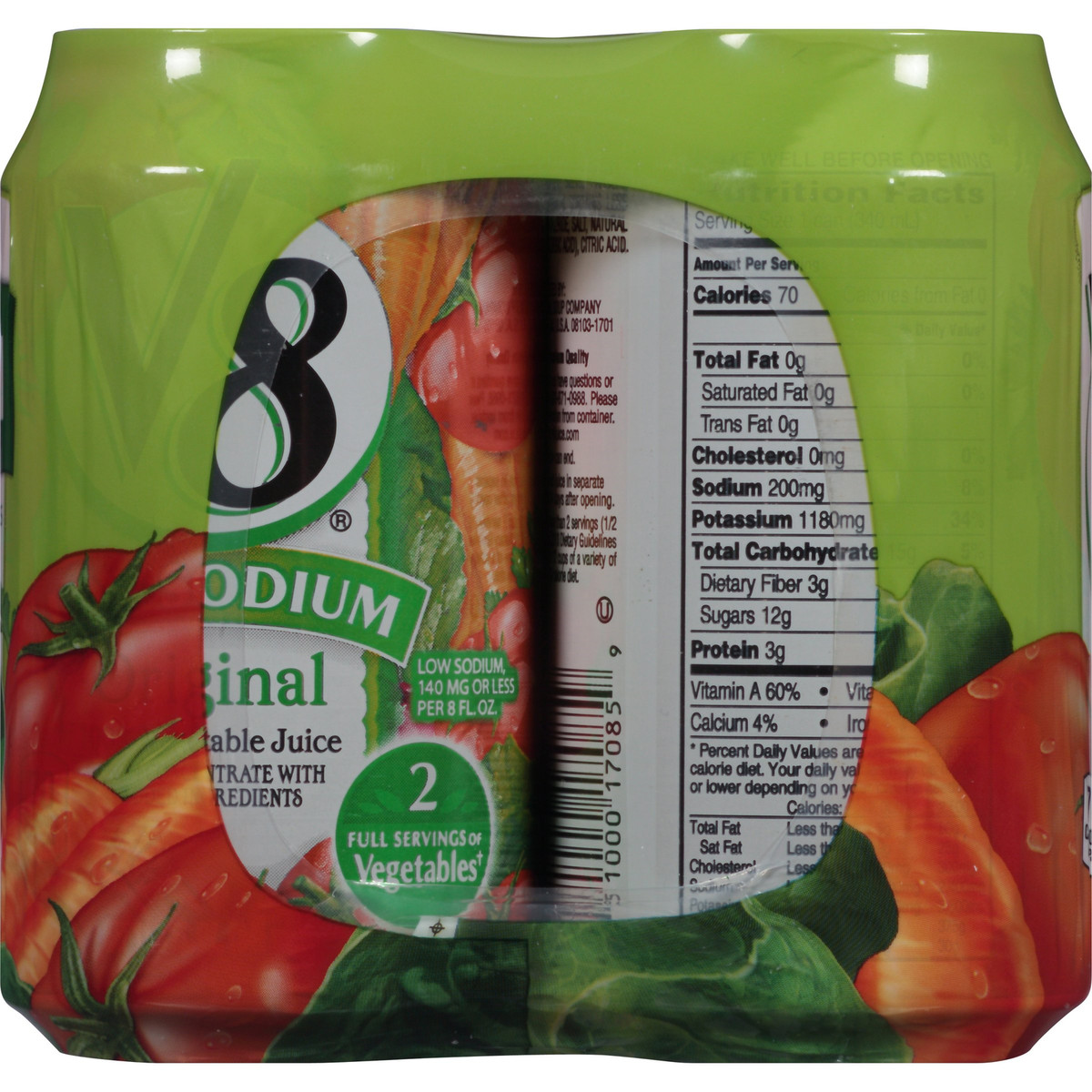 V8 Juice Food Label