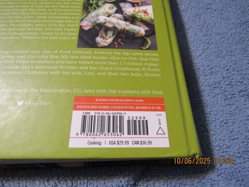 Guy Fieri Family Food Cookbook Signed Autographed Kitchen Tested Home ...