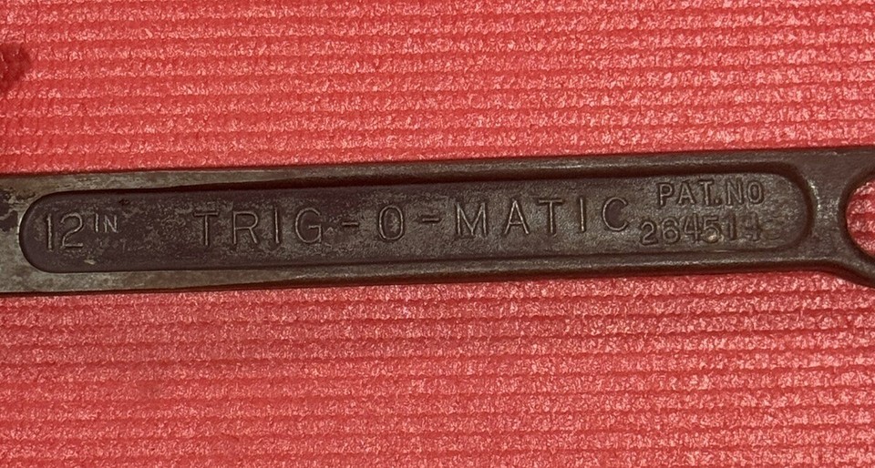 Trig-O-Matic 12" Pipe Wrench Spring Loaded Monkey Chicago USA VERY RARE ...